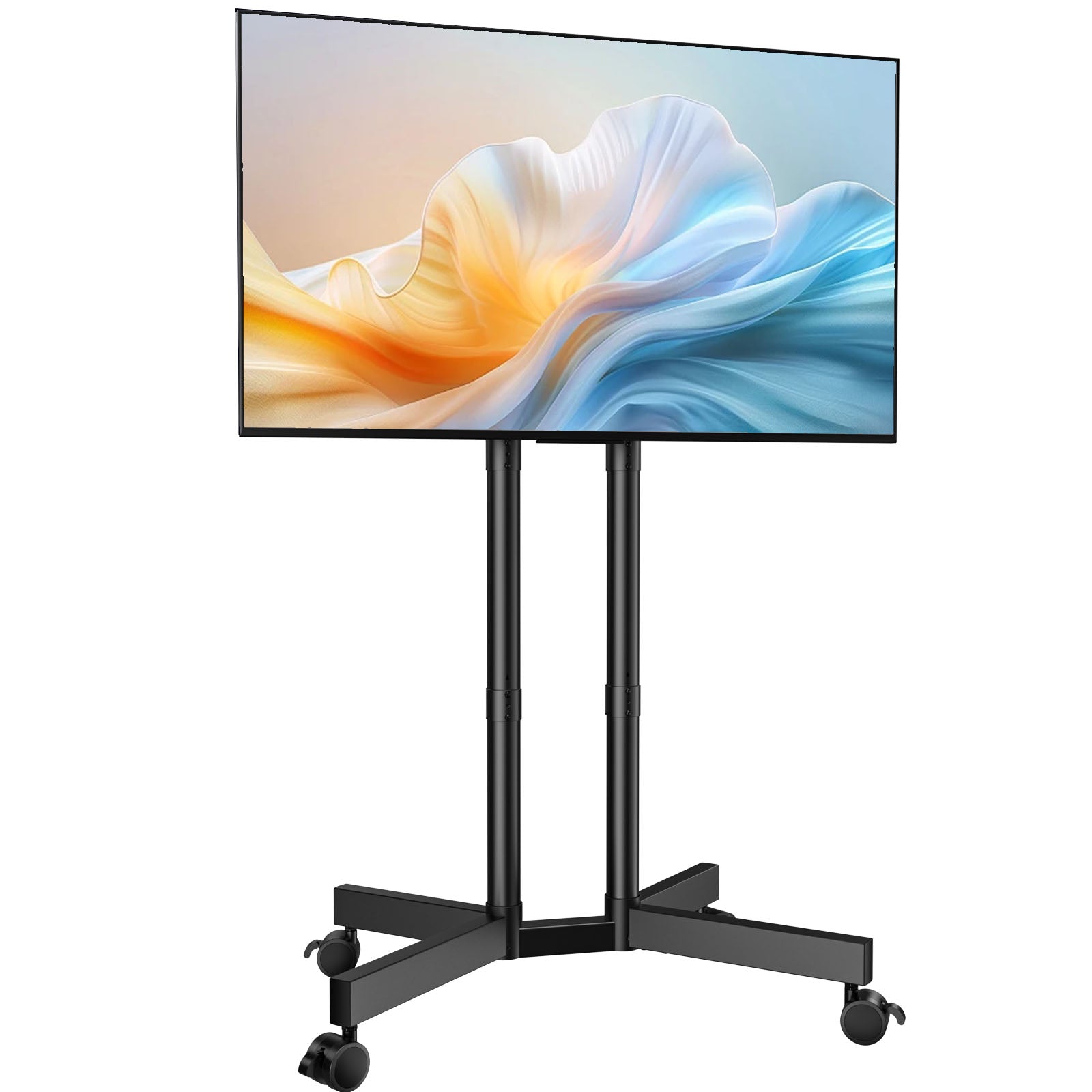 MountFTV Modern Rolling TV Stand Mount for 32-70 Inch TVs, Mobile TV S ...